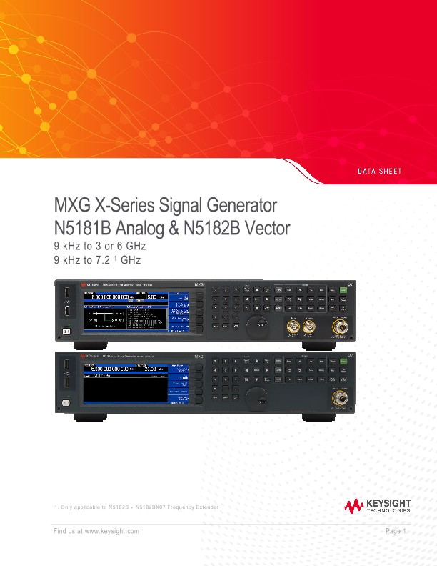 MXG X-Series Signal Generator N5181B Analog & N5182B Vector PDF Asset Page | Keysight